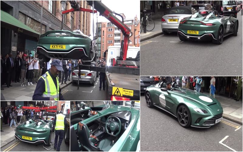 Aston Martin V12 Speedster de quase um milhão de euros é rebocado duas ...